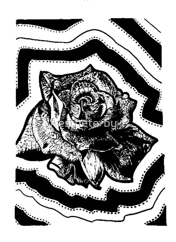 "Lined Rose- Rose & Background" by Aesthete-by-R | Redbubble