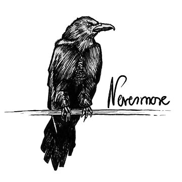 "Nevermore Raven with Quote | Edgar Allan Poe Illustration" Long Sleeve ...