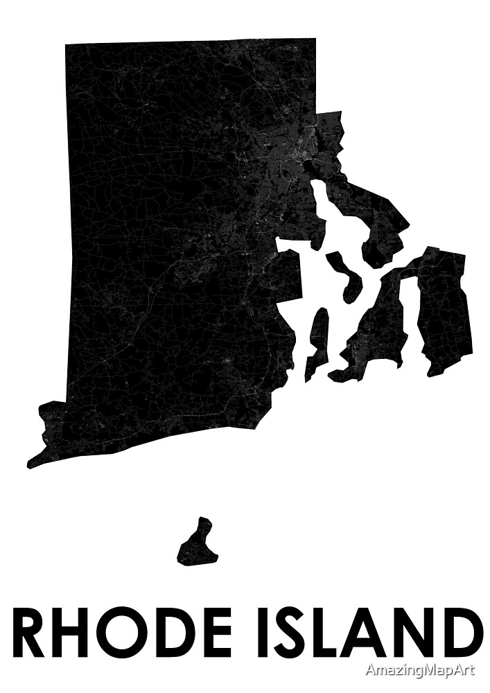 "Rhode Island Street Map Art" by AmazingMapArt | Redbubble