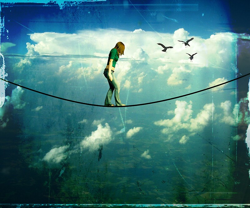 "walking the fine line" by korinrochelle | Redbubble