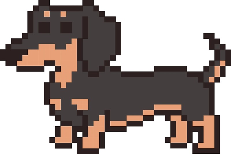 "Dachshund 8-Bit Pixel" by Punchy Prints | Redbubble