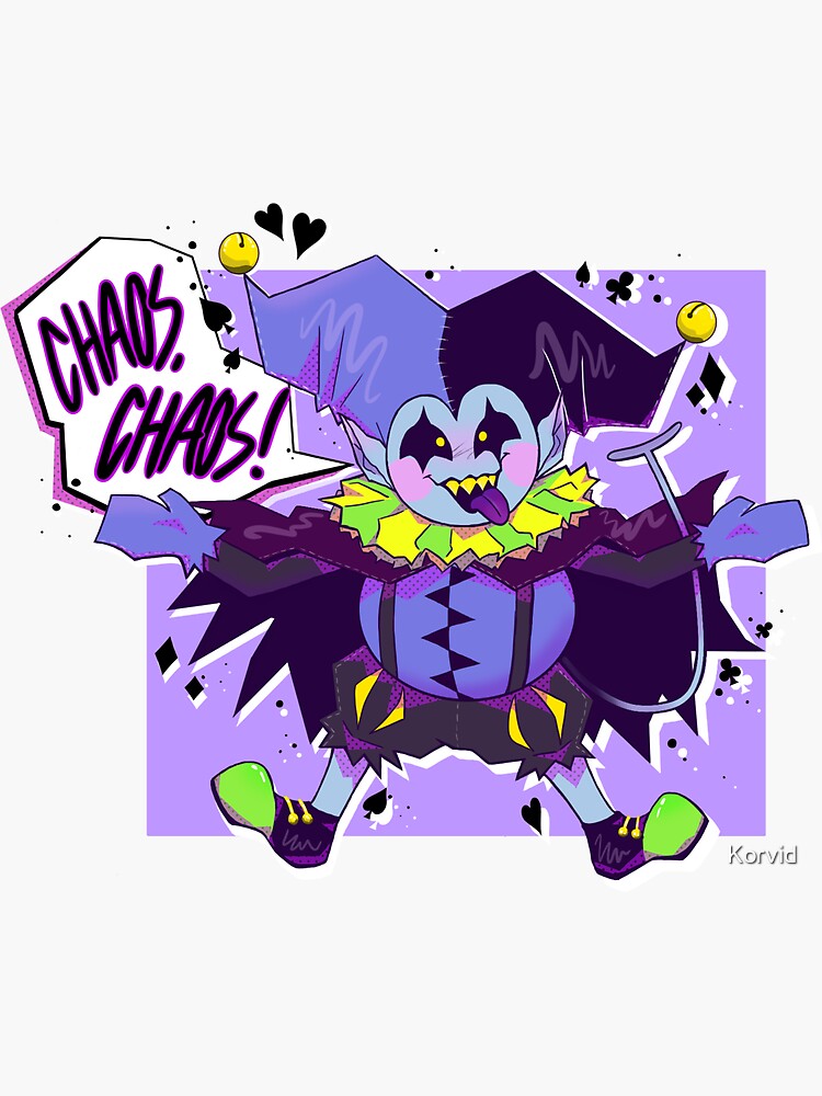 "Jevil Deltarune (With Background)" Sticker by Korvid | Redbubble