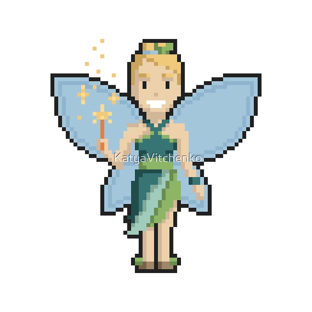 "Fairy pixel art on white background." by KatyaVitchenko | Redbubble
