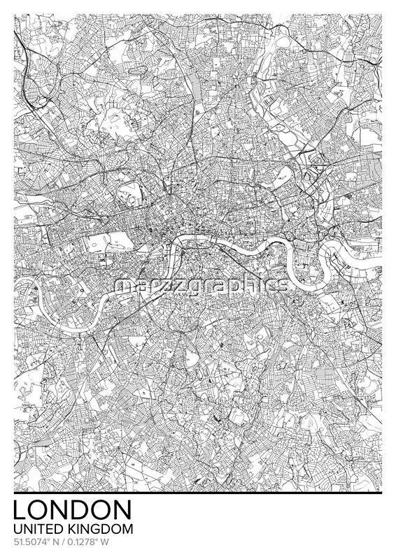 "London map poster print wall art, United Kingdom gift, Home and ...