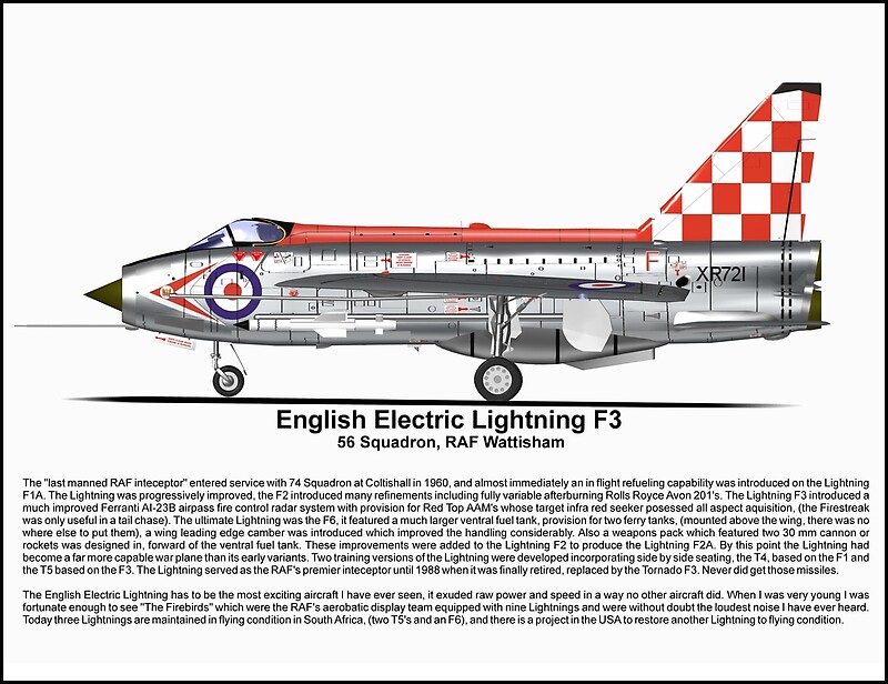 "English Electric Lightning F3 Profile" by coldwarwarrior | Redbubble