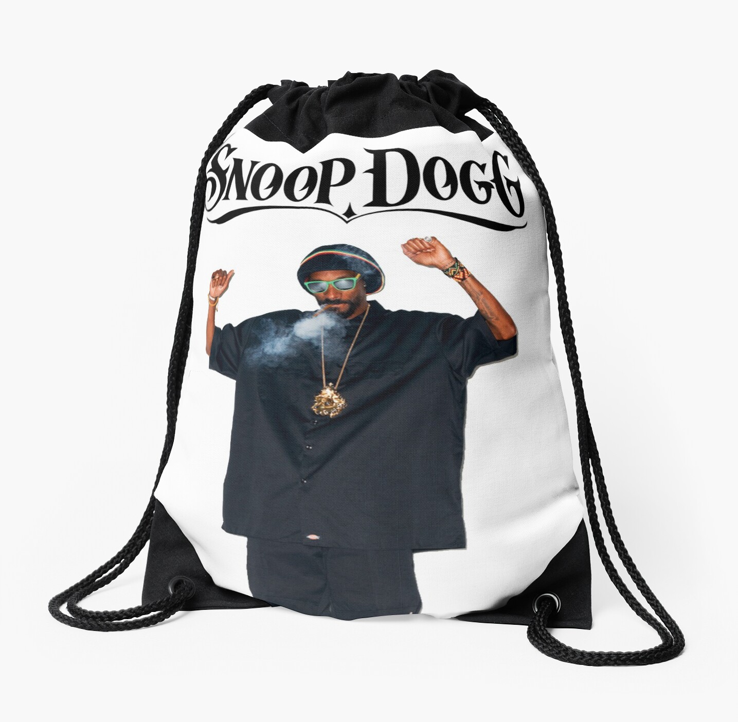 "SNOOP DOGG SMOKING AND LOGO" Drawstring Bag by toonvank | Redbubble