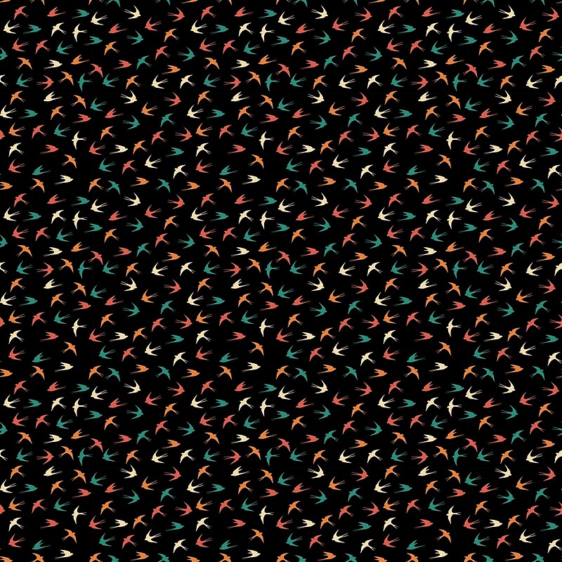 "Vintage pattern with flying swallows" by JL-art | Redbubble