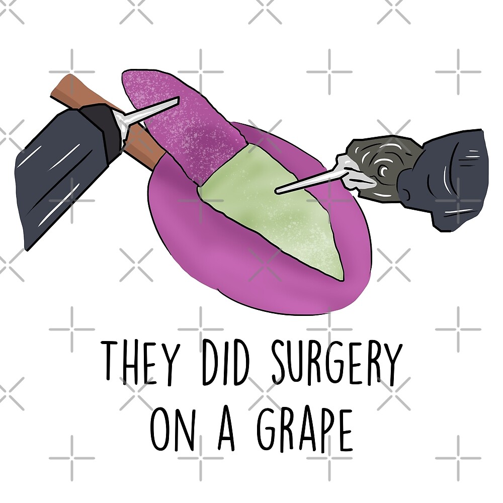 "They did surgery on a grape" by Barnyardy | Redbubble