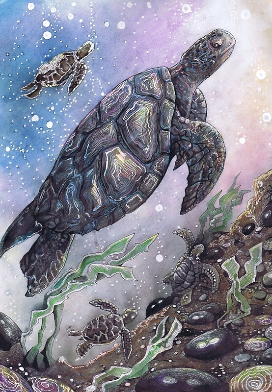 "Turtle Batik" by Dawn Paws | Redbubble