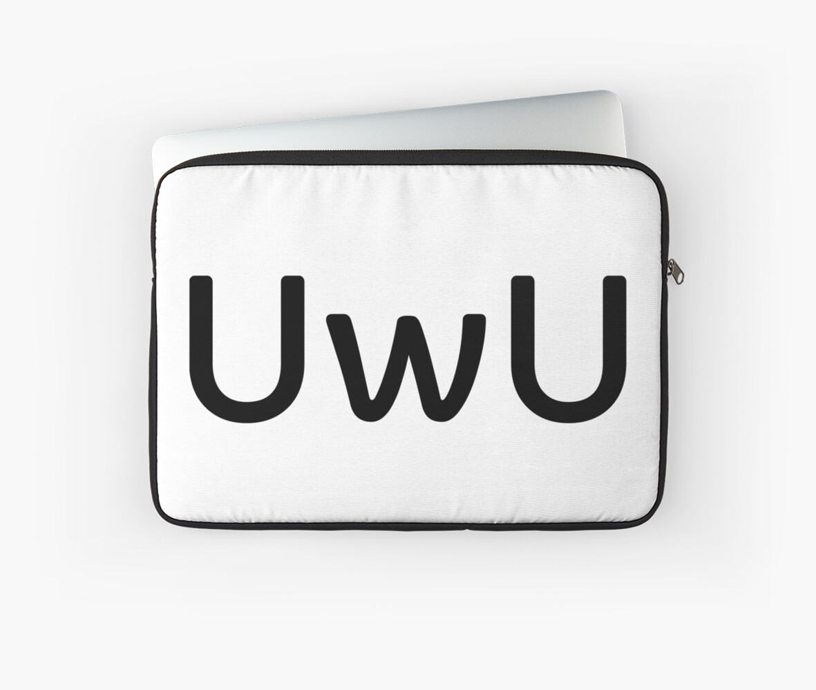"UwU Meme Happy Anime Face Emoticons Text Emoji" Laptop Sleeve by ...