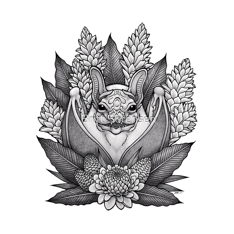 "Wrinkle-Faced Bat & Ginger" by Britt Sorensen | Redbubble