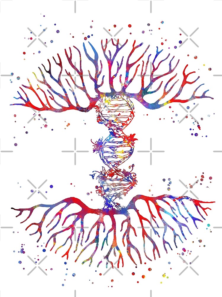 "Tree of life with the roots of DNA" by Rosaliartbook | Redbubble