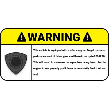 "Rotary - Warning Sticker" Sticker for Sale by NoziDesigns | Redbubble