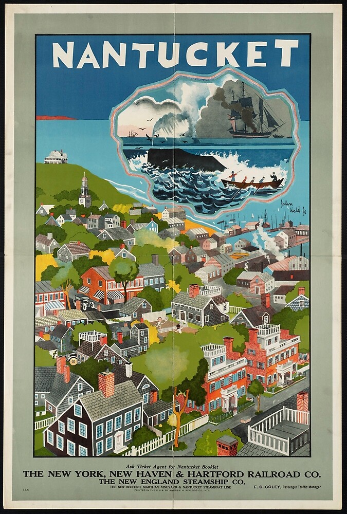 "Vintage Nantucket Massachusetts Travel Vacation Holiday Advertisement ...
