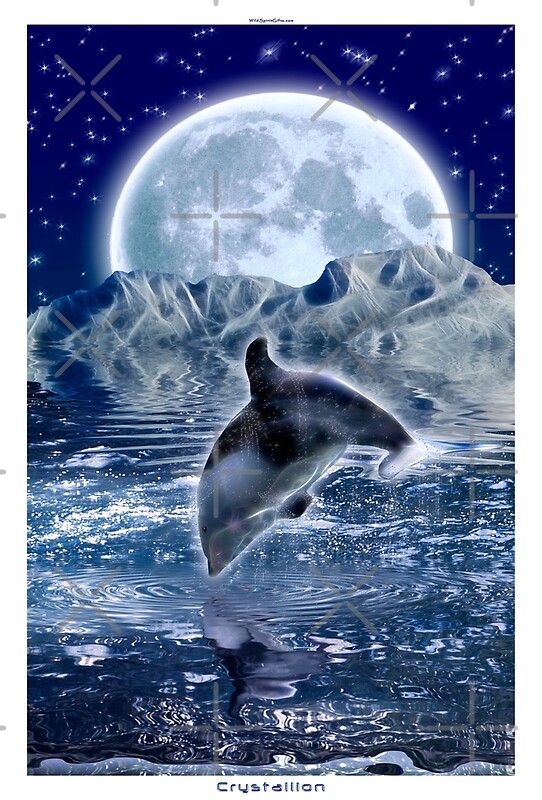 "DOLPHIN & MOON Fantasy Art Poster" by Skye Ryan-Evans | Redbubble