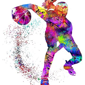 "Basketball girl, watercolor basketball girl" Poster for Sale by ...