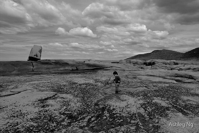 "Boy in a puddle, Tasmania, 2009" by Ashley Ng | Redbubble