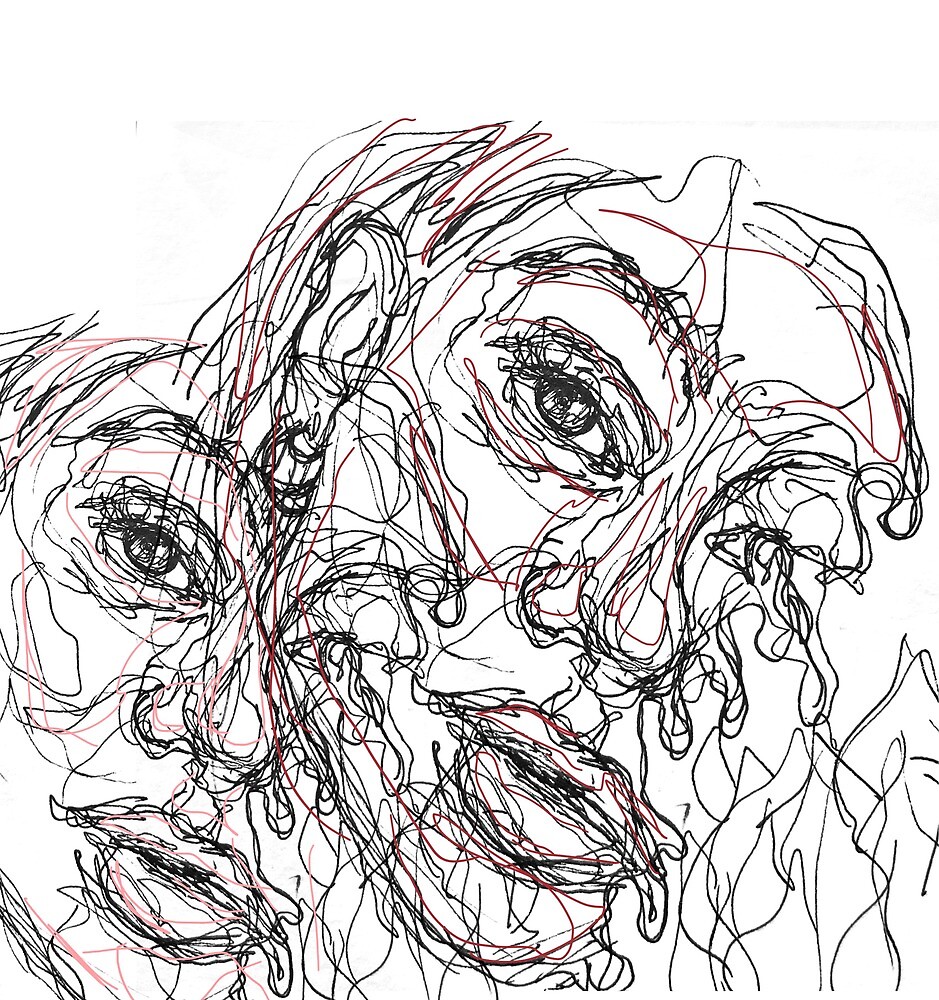 "Self reflection - line drawing" by Jillian Rosadino | Redbubble