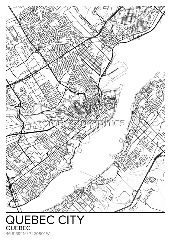 "Quebec City map poster print wall art, Quebec gift printable, Home and ...