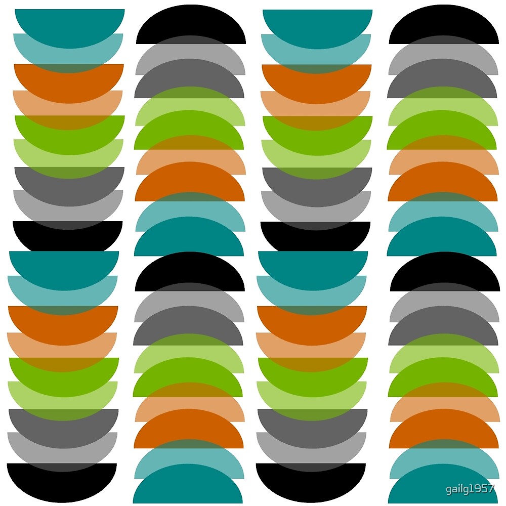 "Mid-Century Modern Half Moons Abstract" by Gail Gabel, LLC | Redbubble