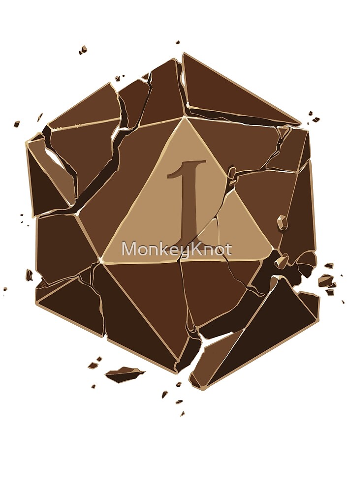 "CRITICAL FAIL D20 DICE" by MonkeyKnot | Redbubble