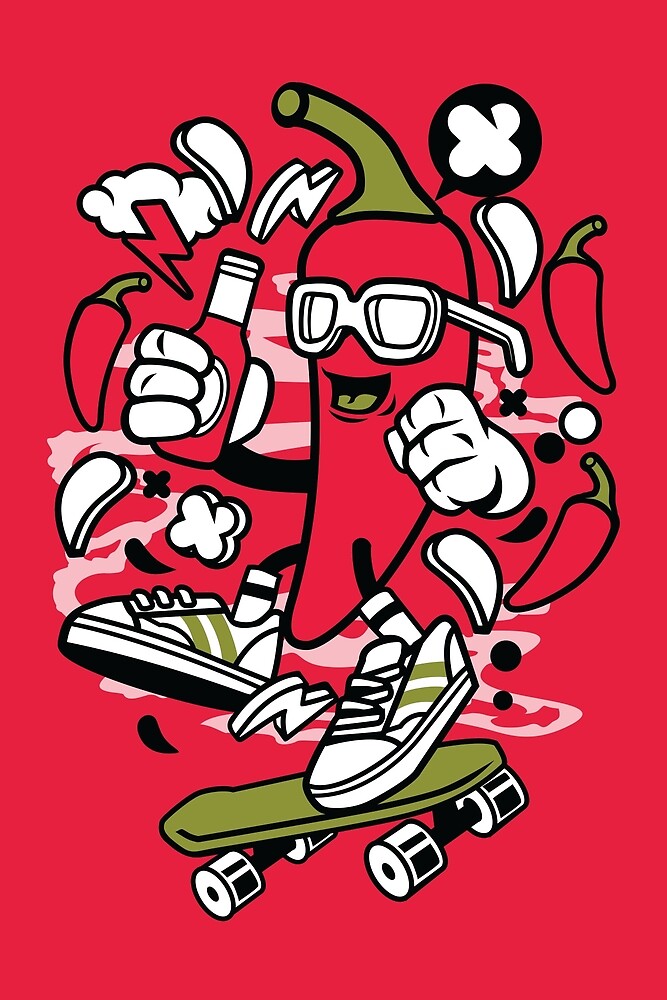 "Chilli Cartoon Character - fun graphic - illustration that makes ...