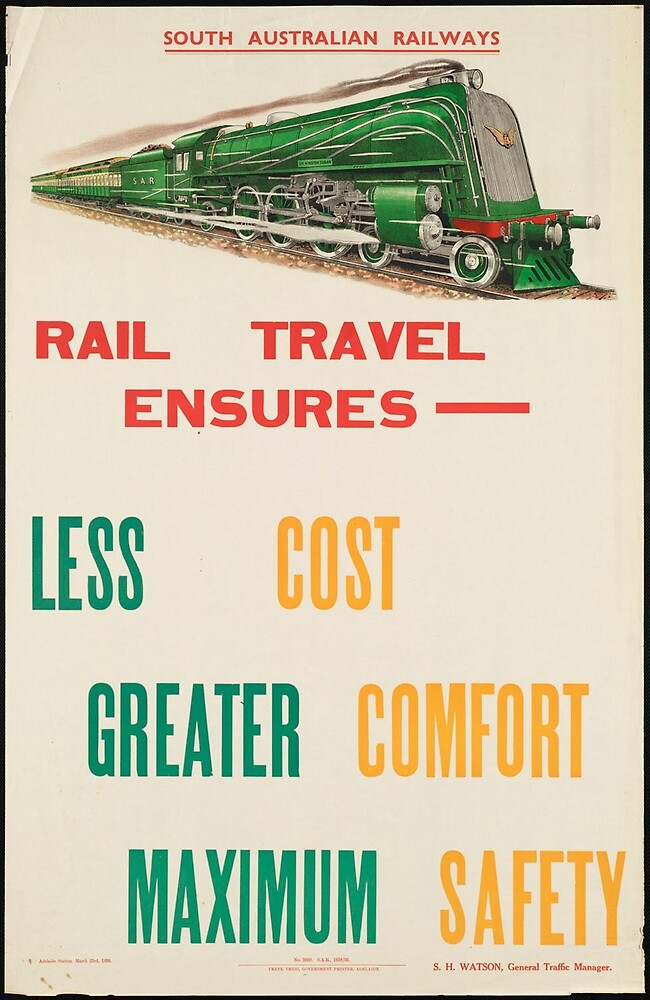 "Vintage South Australian Railways Australia Rail Travel Vacation ...