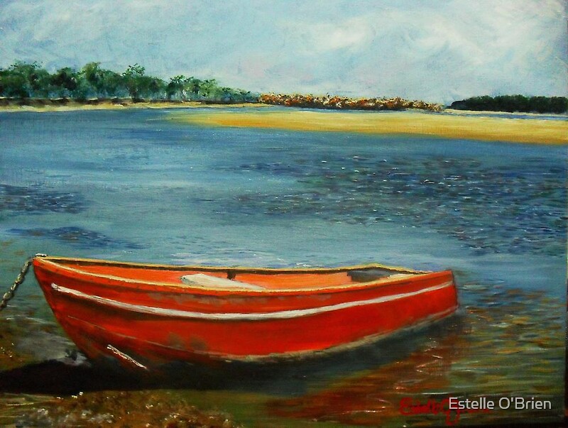 "The Red Boat, Nambucca" by Estelle O'Brien | Redbubble