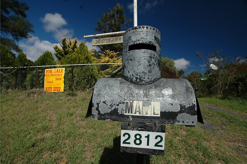 "Letterbox (Ned Kelly helmet-shaped), Lue, NSW, Australia" by muz2142 ...