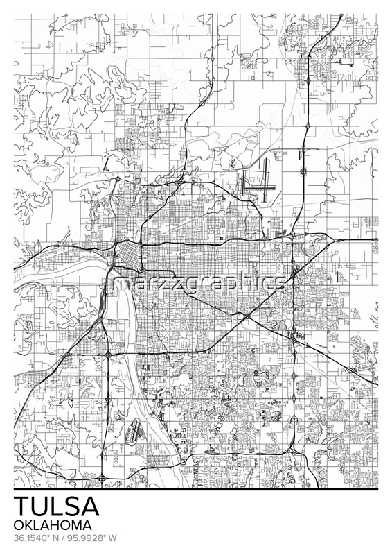 "Tulsa map poster print wall art, Oklahoma gift printable, Home and ...