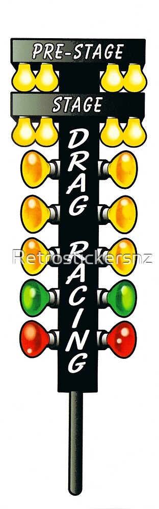 "Drag Racing Lights" by Retrostickersnz | Redbubble