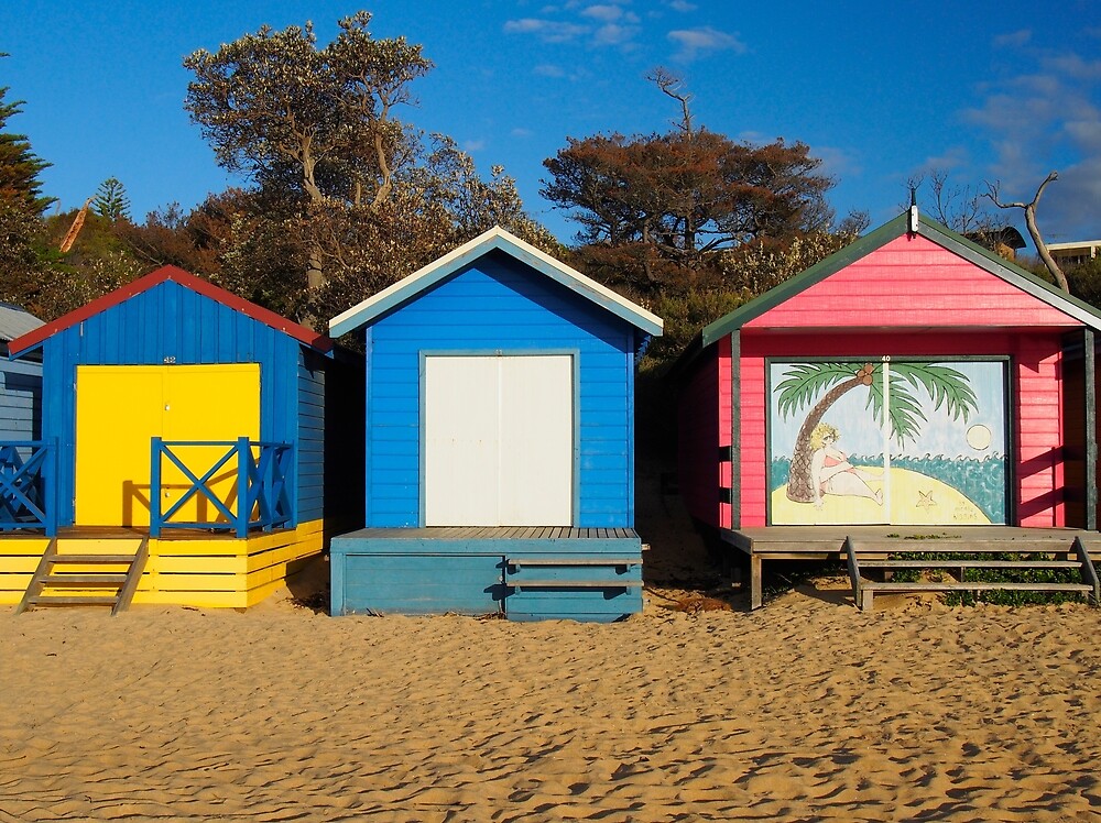 "Beach Boxes at Mornington" by PegasusImages | Redbubble