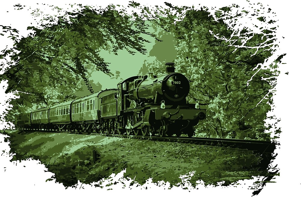 "Steam Train in Green" by modelrailway | Redbubble