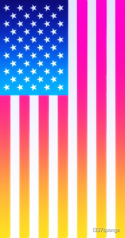 "Vaporwave American Flag - Vertical" by l337sponge | Redbubble