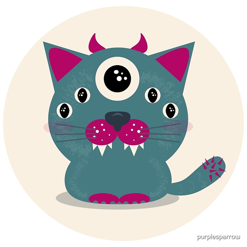 "Alien monster cat" by purplesparrow | Redbubble