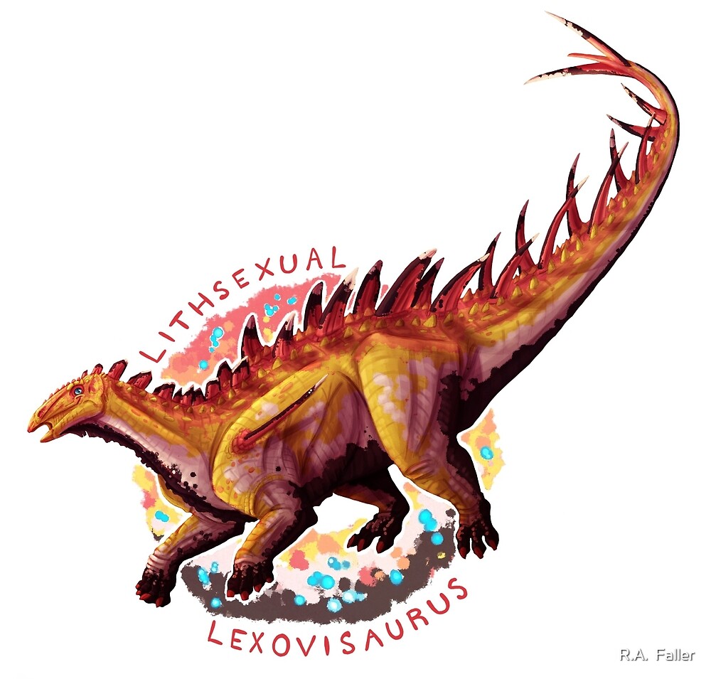 "Lithsexual Lexovisaurus (with text) " by R.A. Faller | Redbubble