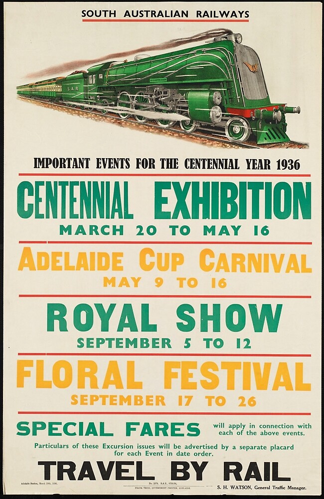 "Vintage Australia Train Travel Vacation Holiday Advertisement Art ...