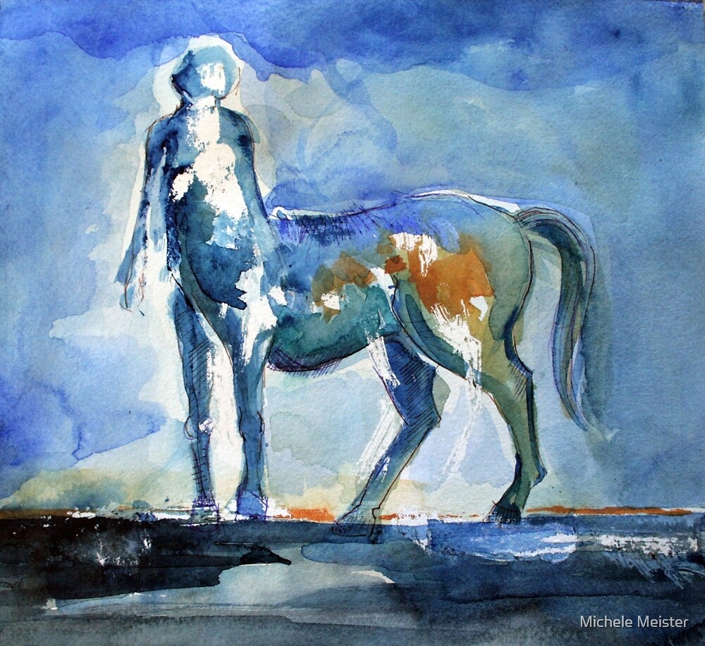 "Blue Centaur" by Michele Meister | Redbubble