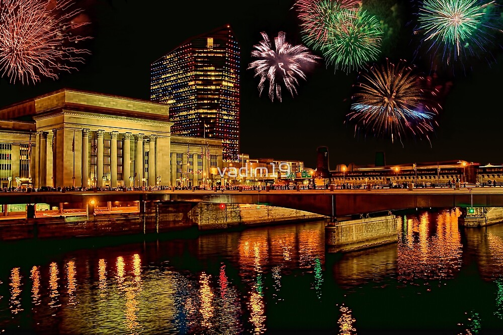 "Pennsylvania. Philadelphia. Fireworks over 30th Street Station." by ...