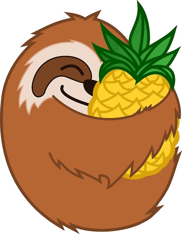 "Pineapple Sloth" by FaceFlip | Redbubble