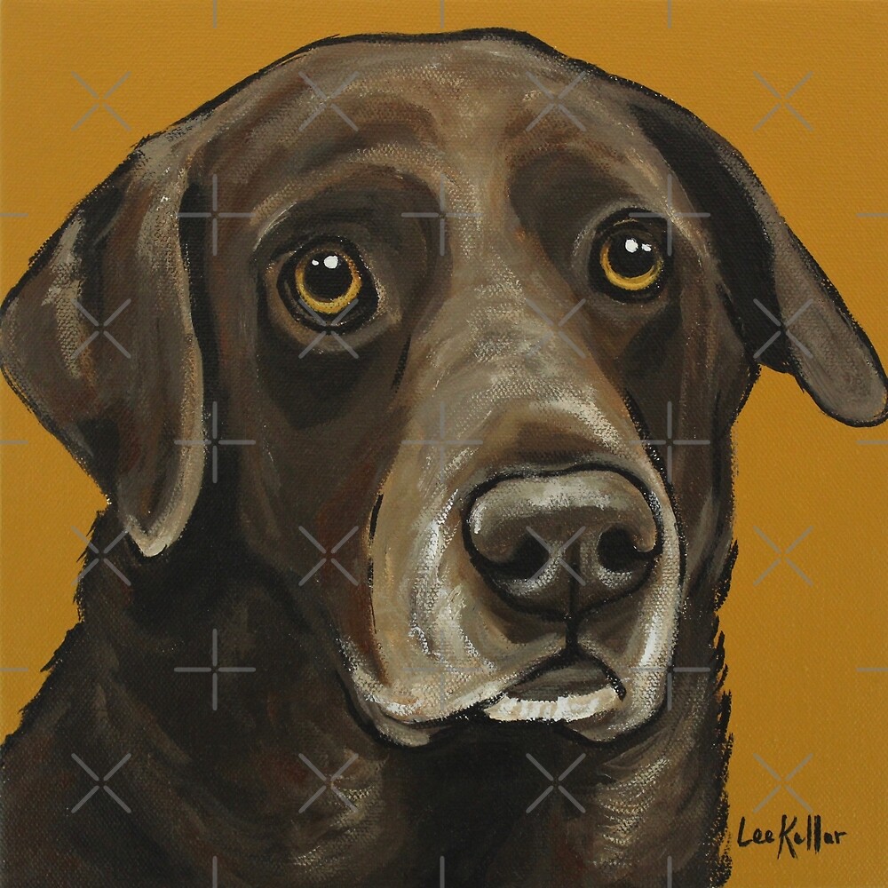 "Chocolate Lab Art, Cute Lab, Lab Painting" by leekellerart | Redbubble