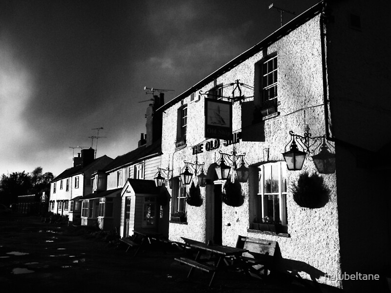 "Old Ship Inn, Heybridge - Mono" by newbeltane | Redbubble