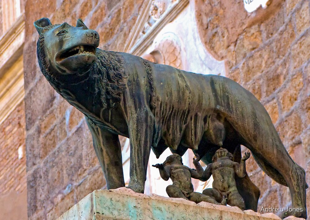 "she-wolf suckles Romulus and Remus, statue in Rome, Italy" by Andrew ...