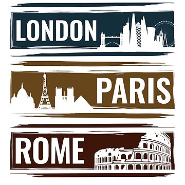 "London Paris Rome European Travel" Greeting Card for Sale by jaygo ...