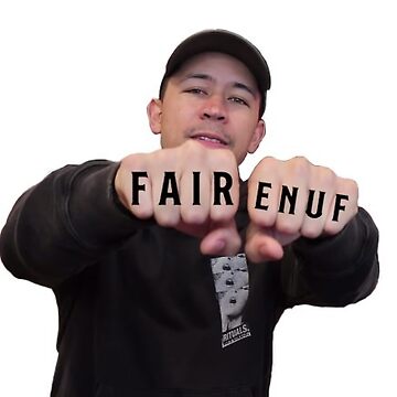 "fair. enough." Sticker for Sale by whiteboicult | Redbubble