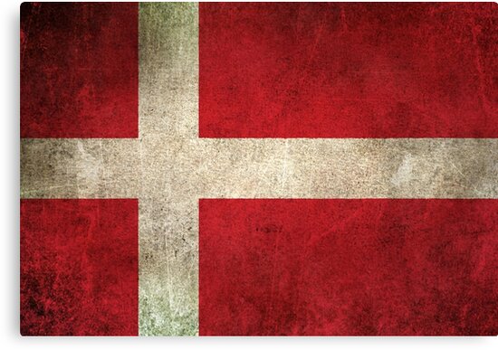 "Old and Worn Distressed Vintage Flag of Denmark" Canvas Print by ...