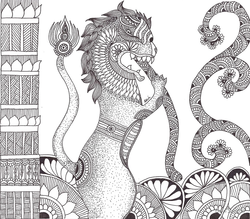 "Strong and Powerful Yali" by Devi Senthil | Redbubble