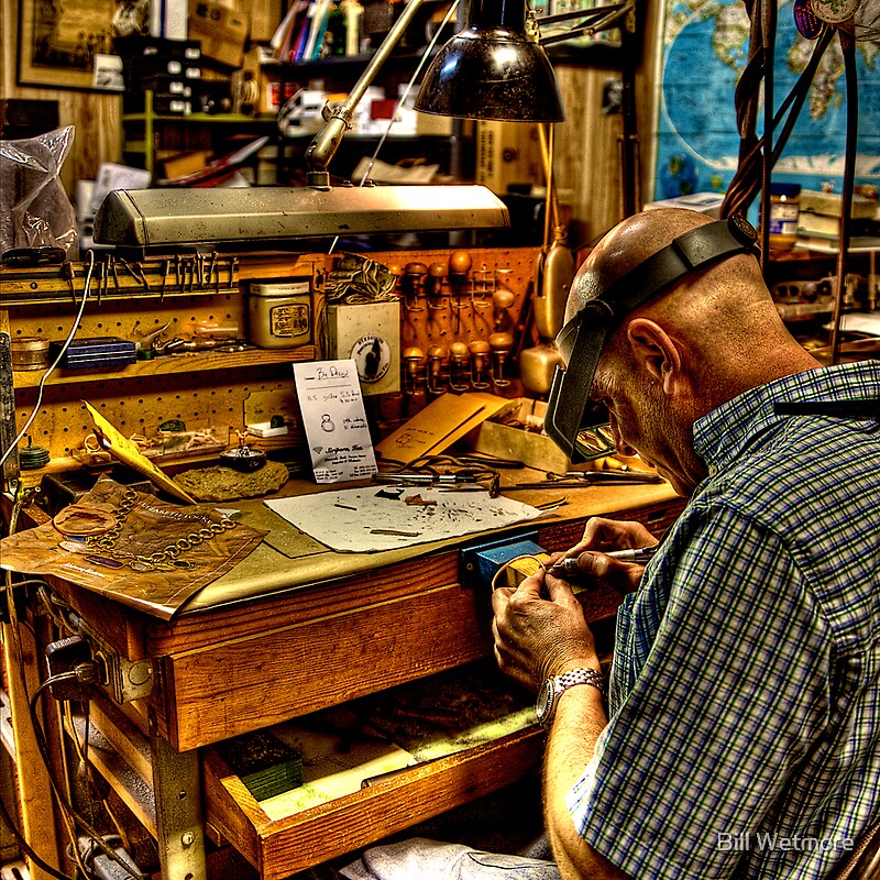 "Watchmaker & Workbench" by Bill Wetmore | Redbubble