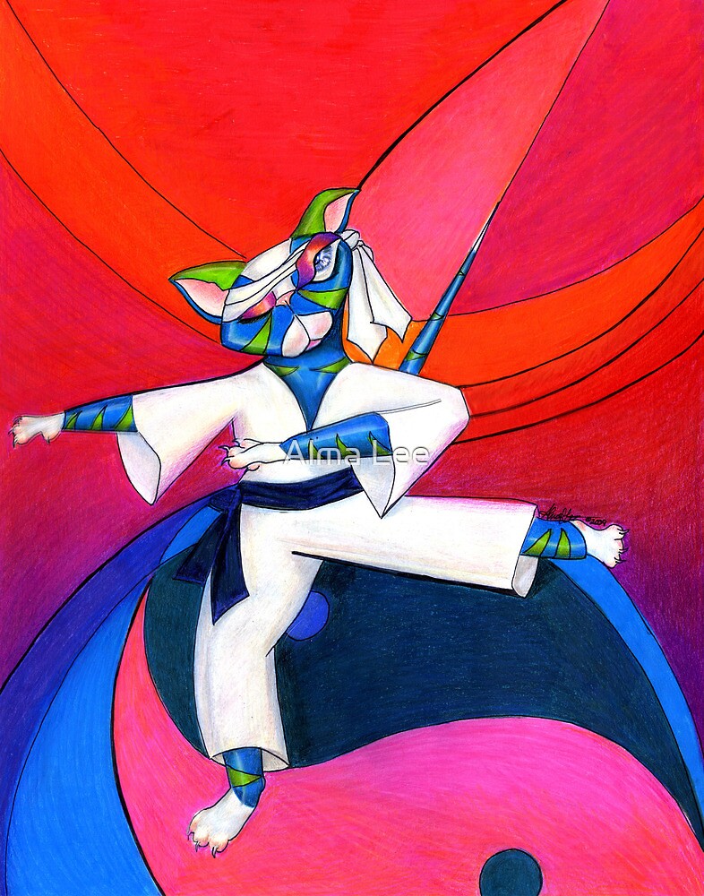 "The Karate Kat" by Alma Lee | Redbubble