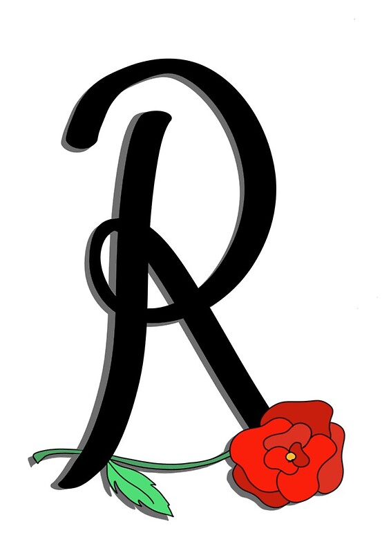 "Letter R with Rose" by RachJM99 | Redbubble